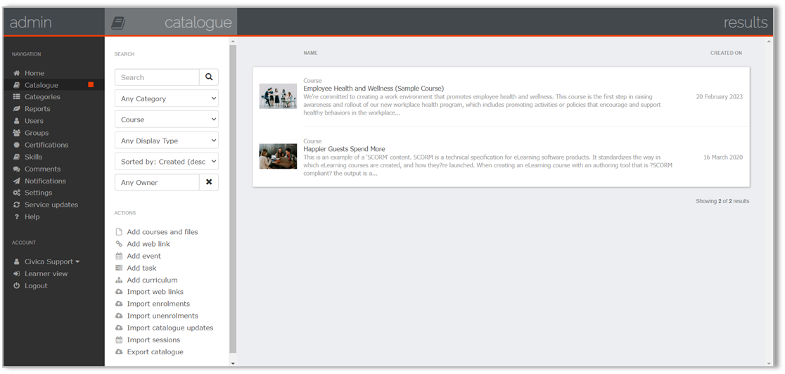 Explained: Catalogue – Civica Learning