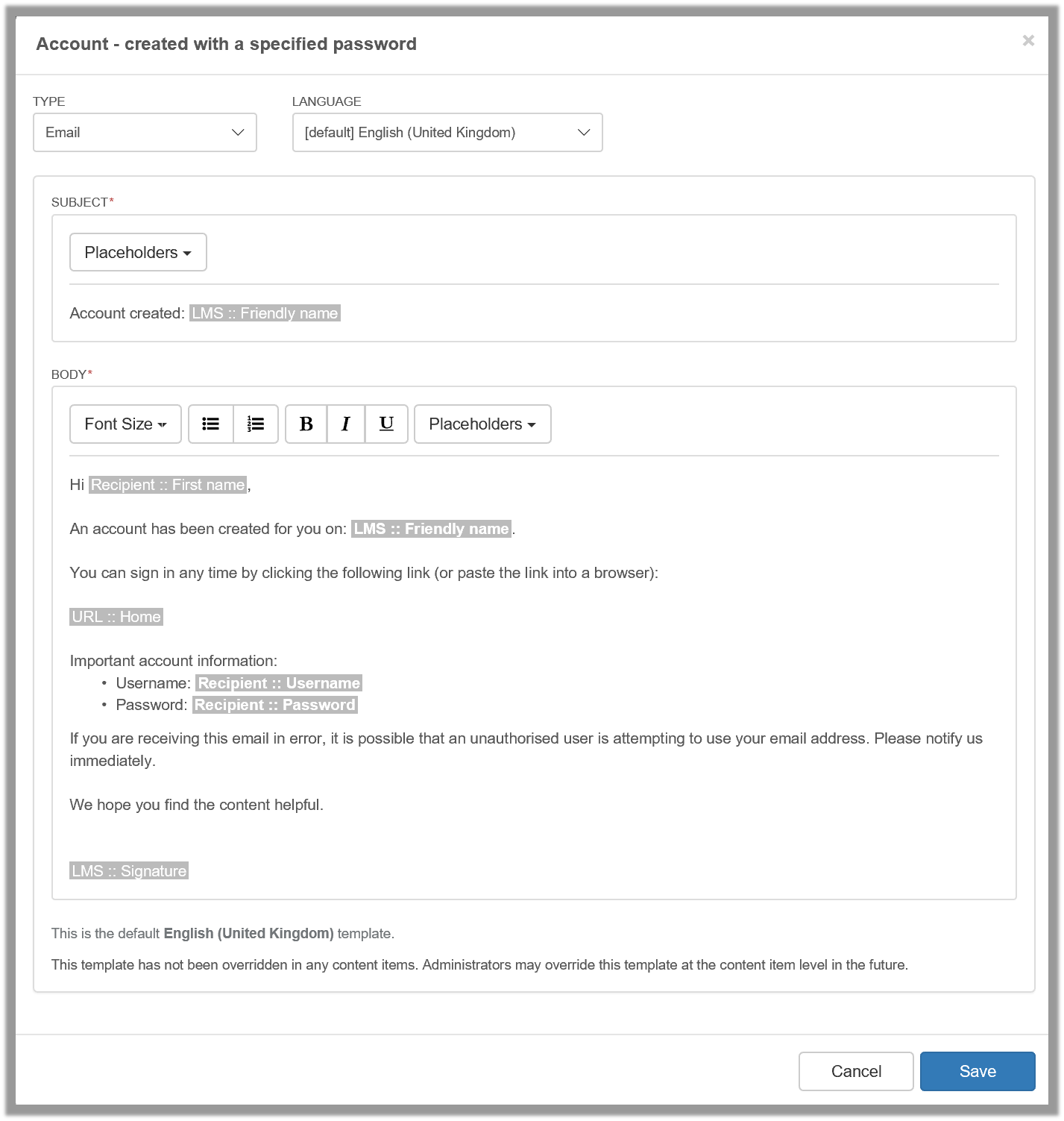 How To: Edit system level email templates – Civica Learning
